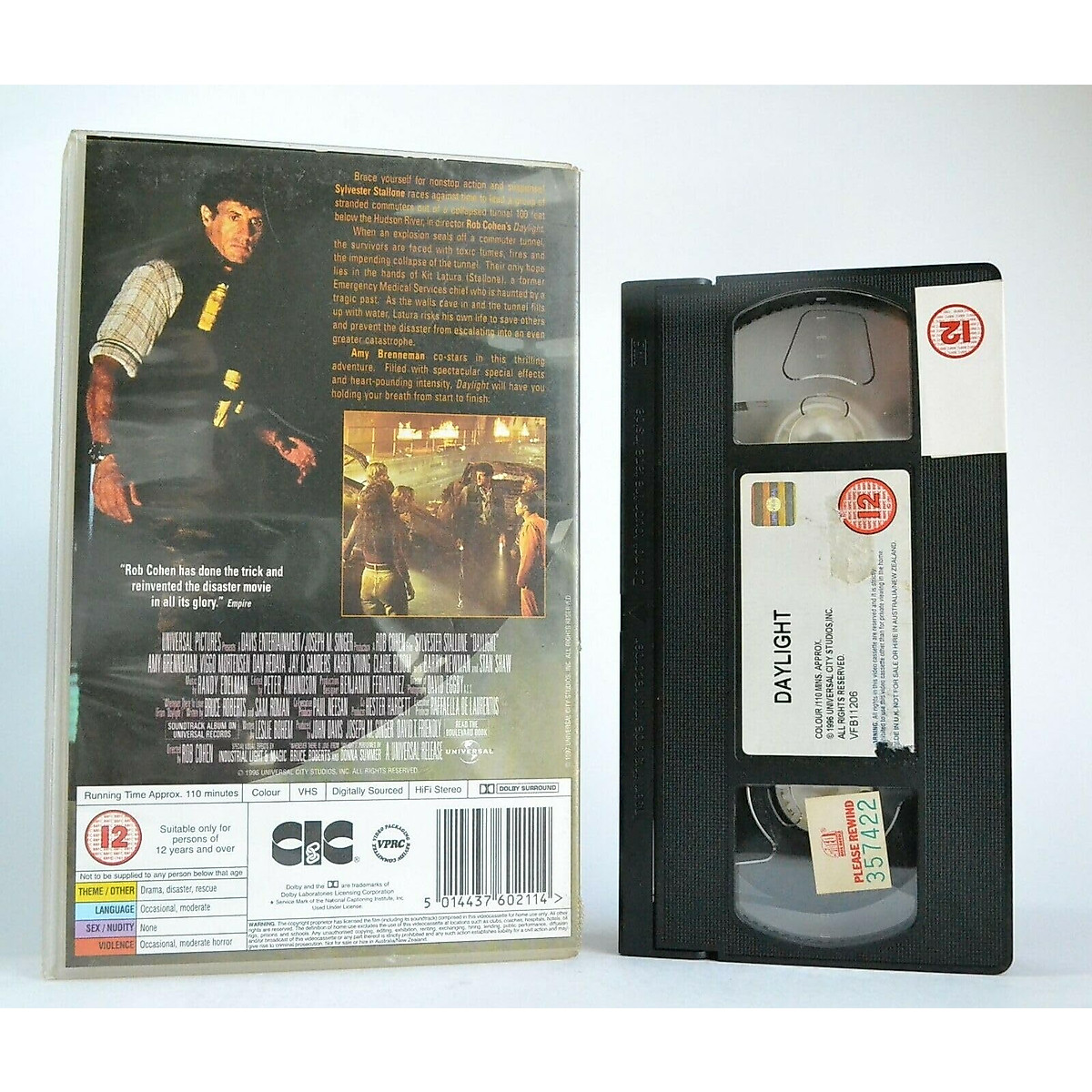 Daylight (1996): Disaster Thriller - Large Box - Sylvester Stallone - Pal VHS