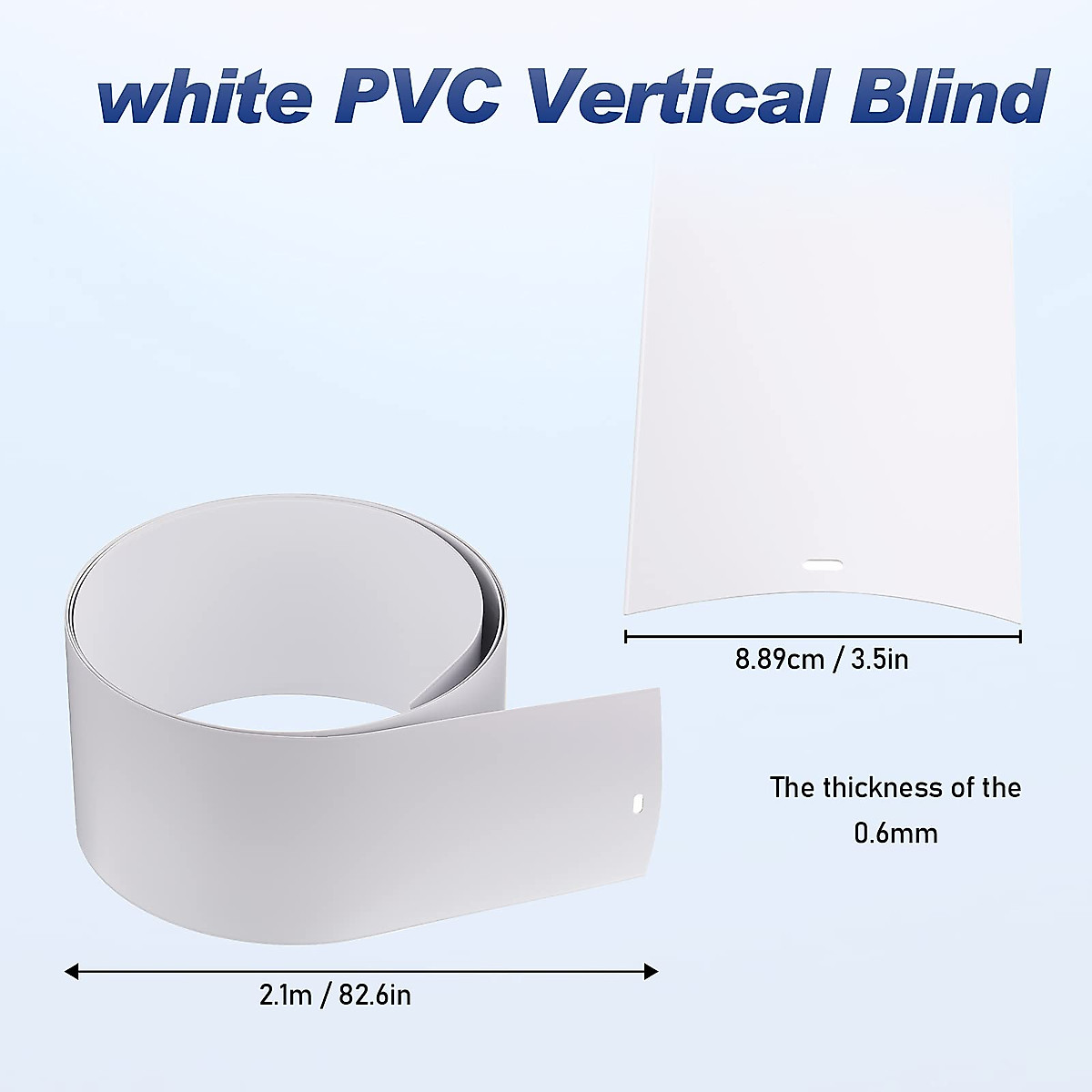 Nuanchu 5 PCS Vertical Blind Replacement Slats PVC Vertical Blind Slats Replacement Parts and 30 Pieces Clear Vertical Blind Repair Tabs Blind Repair Fixers for Sliding Door Window (White)