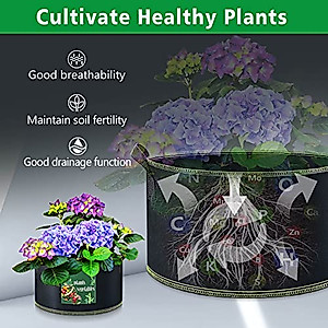 LINERY 1-Pack 50 Gallon Planting Bag Black Heavy Duty Thickened Large Capacity Upgrade Hemming Process Grow Bag with Handles Non-Woven Fabric Plant Pots (【1-50 G】)