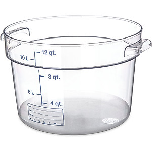 CFS 1076707 StorPlus Polycarbonate Round Food Storage Container, 12 Quart, Clear