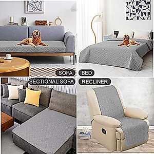fuguitex Waterproof Dog Bed Cover Couch Cover for Pet Anti-Slip Blanket for Loveseat Sofa Recliner L-Shape Sofa Furniture Protrctor Cat Mat Pet Pad