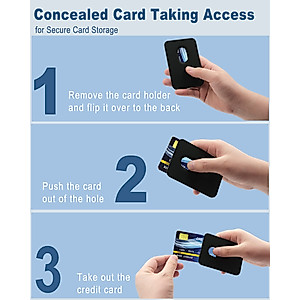 Meroqeel Magnetic Card Wallet Holder with Ring for MagSafe iPhone 14/13 / 12 Mini Plus and Pro Max Series, Leather Mag Safe Cell Phone Case with Strong Magnet for Credit Card - Midnight Black