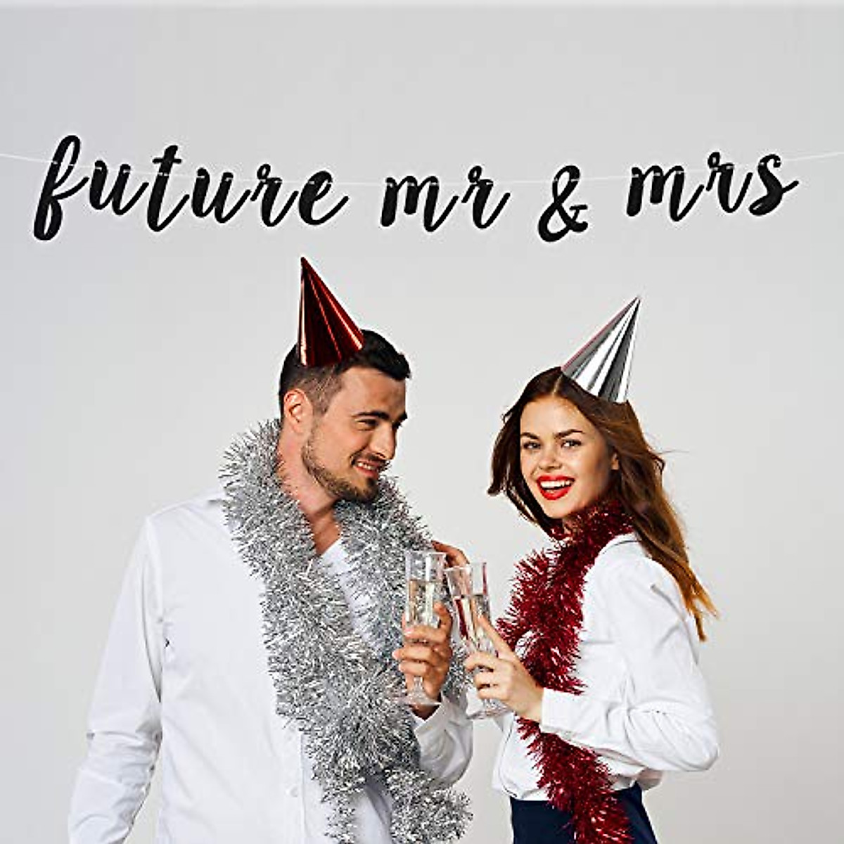 Future Mr & Mrs Banner Perfect for Bachelorette Wedding Engagement Bridal Shower Party Hanging Sign Photo Booth Props