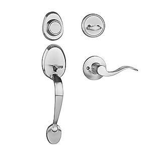 Dynasty Hardware COL-HER-405-15L Colorado Front Door Dummy Handleset, Satin Nickel, with Heritage Lever, Left Hand