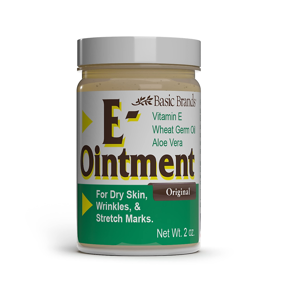 Basic Brands - Vitamin E Ointment - 2 OZ - Moisture Enhancing - Can Help Reduce Appearance of Scars, Stretch Marks, Fine Lines & Wrinkles - 2-Pack