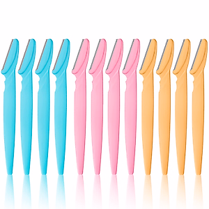 JORPETS 12 pcs Eyebrow Razor Trimmer, face Razor Eye Razor, dermaplaning Razor Blades Beauty eyepow Shaper Razors Women