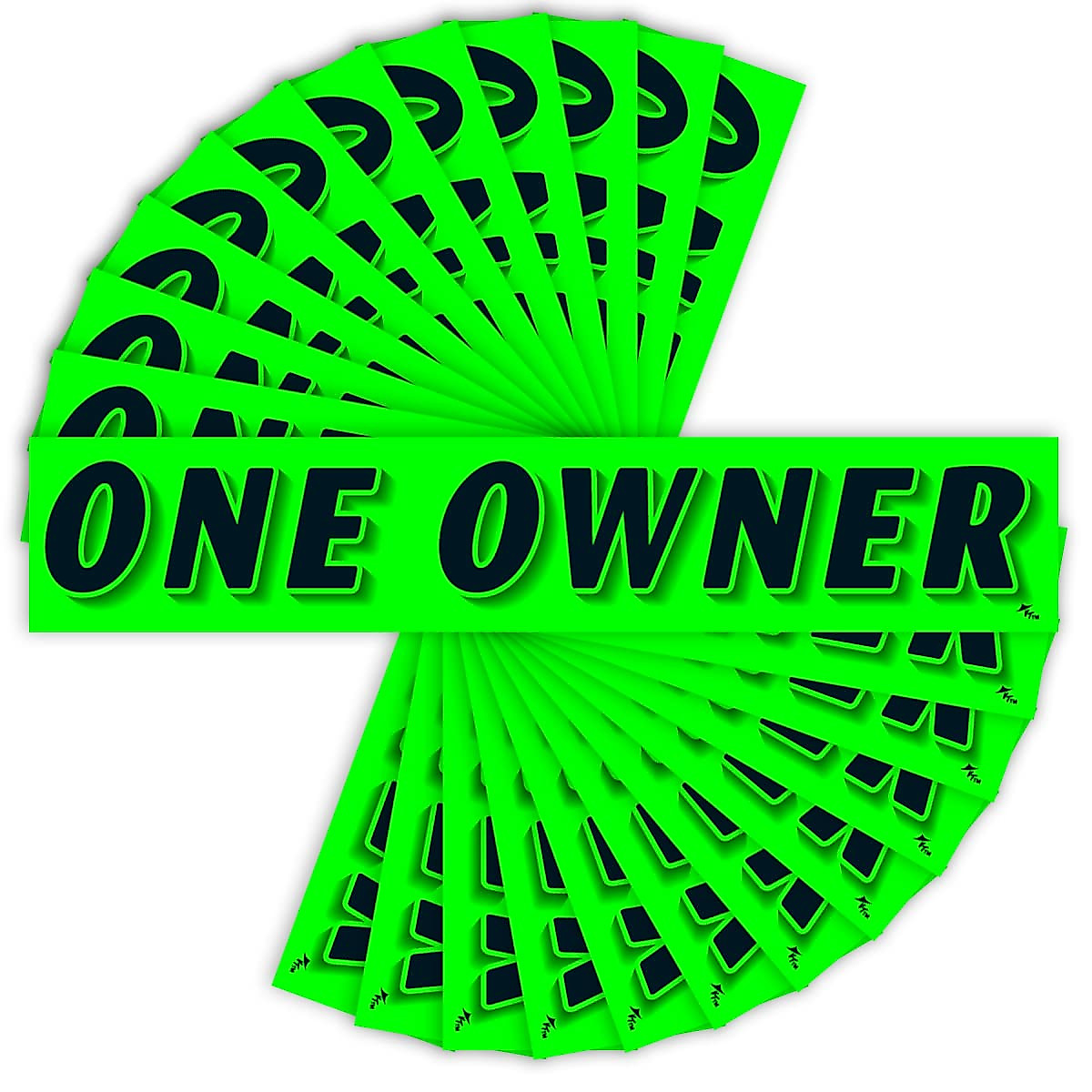 VERSA-TAGS 7.5" Black/Green Vinyl Number Decals 11 Dozen Set Windshield Pricing & 1 Pack of Each of Extra Clean, Financing Available, One Owner 14.5" x 2.75" Sticker Windshield Decal Auto Dealership