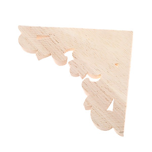 MUXSAM Furniture Applique, 8x8cm/3.15"x3.15", Wood Carved Corner Onlay Unpainted Frame Decal for Wall Cabinet Door Bed Dresser Mirror Decoration(4-Pack)