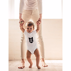 CBTwear Crazy Cat - Baby Bodysuit - Funny Infant Outfit Boy Girl Adorable Unisex Romper Clothing (6 Months, Heather Grey)