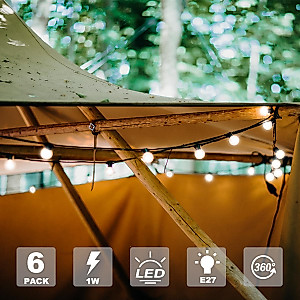 MZyoyo LED Night Light Bulb,E26 E27 G45 G14 Base 1W Night Light LED Edison Bulb,Soft White 3000K,Not Dimmable LED Globe Bulb,for Ceiling Fan,Night Light,Chandelier,Vanity Light Bulb AC120V 6 Pack