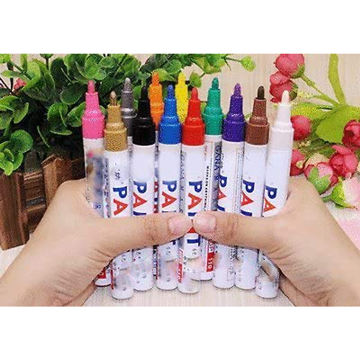 COLIBROX Waterproof Permanent Paint Marker Pen Car Tyre Tire Tread Rubber Metal (red)