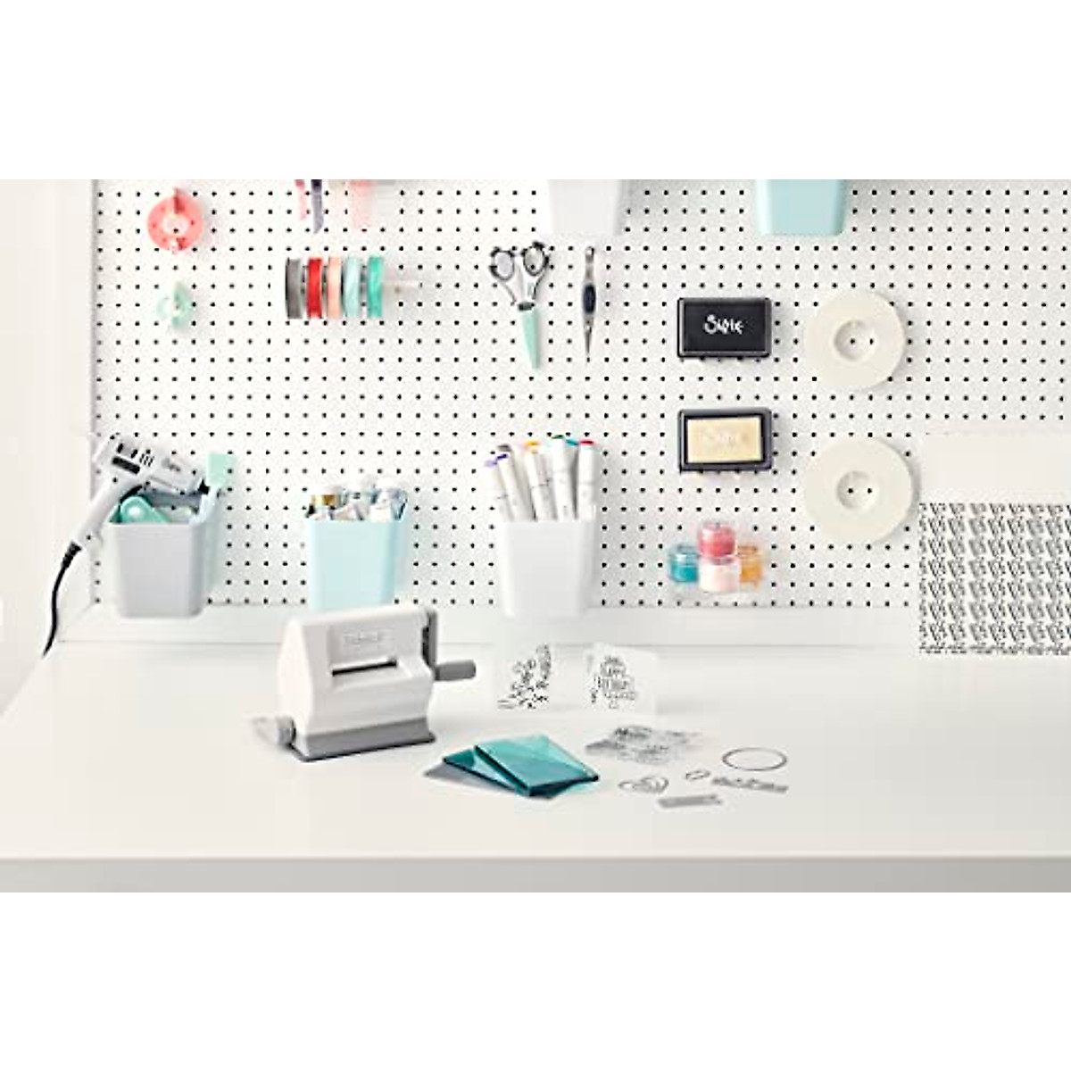Sizzix Sidekick Starter Kit 661770 Portable Manual Die Cutting & Embossing Machine for Arts & Crafts, Scrapbooking & Cardmaking, 6.35 cm Opening, 2.5" Opening, White