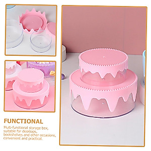 Wakauto 1 Set Storage Container Jewelry Box Plastic Material DIY Hair Rope Storage Box Girl Child Plastic Storage Box