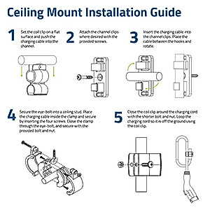 EVoCharge EV Charging Cable Management Kit, Ceiling and Wall Mount EV Cable Holder, Fits Most Level 2 Chargers, Organize Your EV Charge Cable and Improve Electric Vehicle Charging at Home
