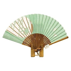 アンドウ Ando G-331 Cut Picture Fan, Women's, Swallow, Green