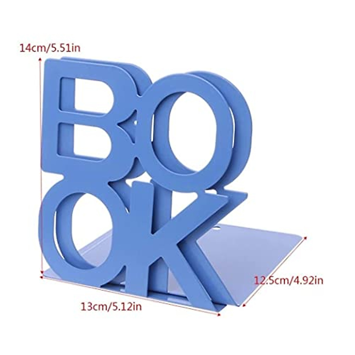 Book Stopper Bookends Alphabet Shaped Metal Bookends Iron Support Holder Desk Stands for Books Book Stand Book Stand Book Ends Gift ( Color : Blue )