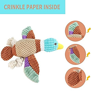 Squeaky Dog Toys for Small Dogs Plush Dog Toys Duck Puppy Toys Rope Puppy Chew Toys for Teething Stuffed Dog Squeaky Toys with Crinkle Dog Toys for Small Dogs, Medium, Large