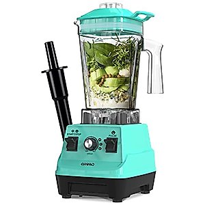 OMMO Blender 1800PW, Professional High Speed Countertop Blender with Durable Stainless Steel Blades, 60oz BPA Free Blender for Shakes and Smoothies, Nuts, Ice and Fruits, Dishwasher Safe (Blue)