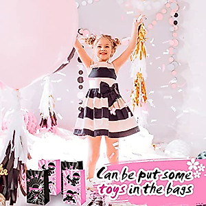 24 Pcs Ninja Party Favor Bags Birthday Ninja Goodie Bags Ninja Birthday Party Supplies Candy Bags Ninja Themed Birthday Treat Bags Goody Bags for Kids Boy Girl Ninja Party Decorations(Pink, Black)
