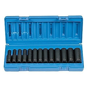 Grey Pneumatic (1213MD) 3/8" Drive 13-Piece Deep Metric Socket Set