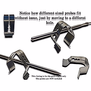Butchers Code - Universal 3 Hole - 3 Pack - A Style - Grill Probe Clip - for Ambient Temperature Readings (3)