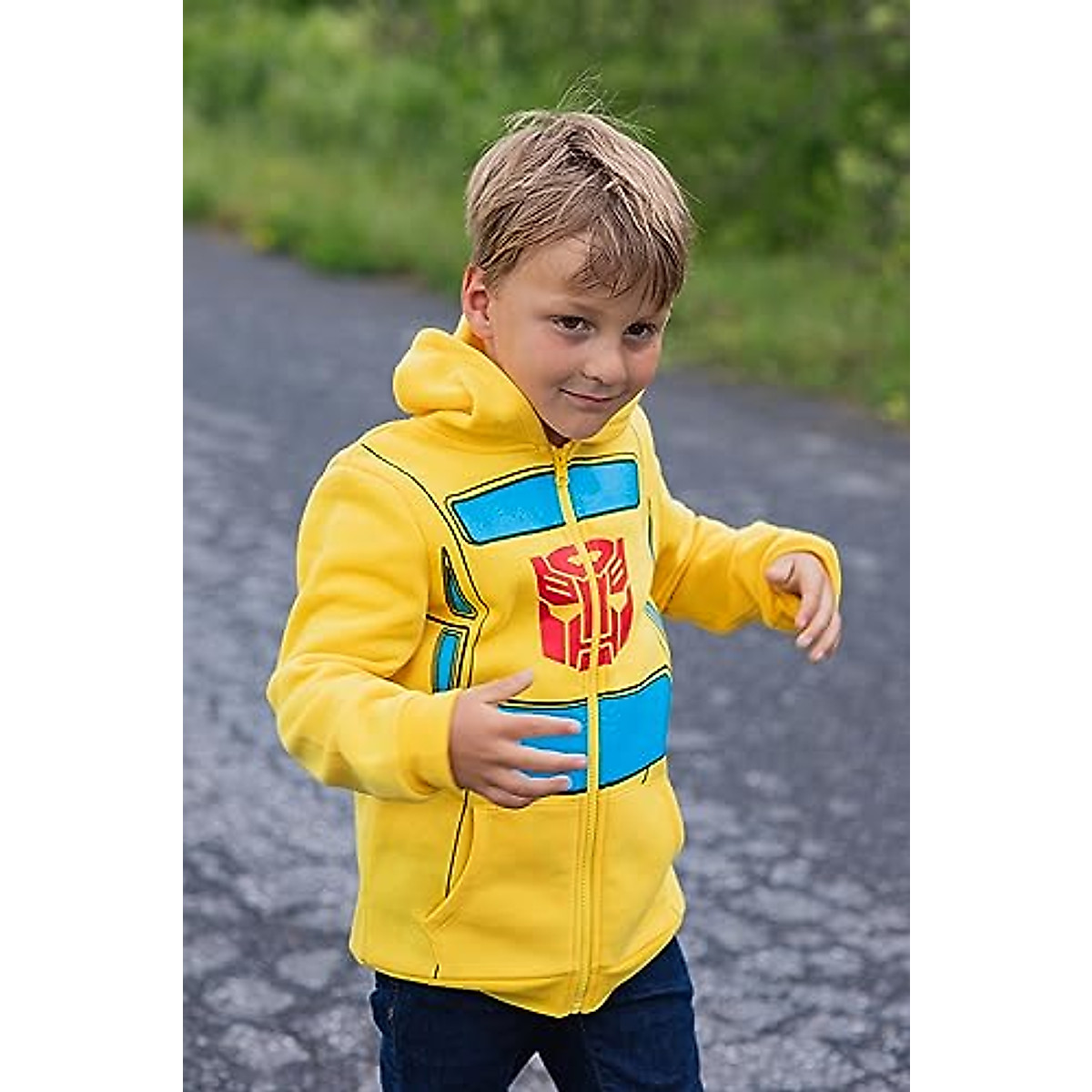 Transformers Bumblebee Little Boys Cosplay Fleece Pullover Hoodie Yellow 6-7