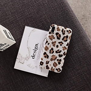 J.west iPhone Xs Max Case,Luxury Sparkle Bling Leopard Print Cheetah Pattern Design Translucent Soft TPU Silicone Protective Phone Case Cover for Girls Women for Apple iPhone Xs Max 6.5 inch (White)