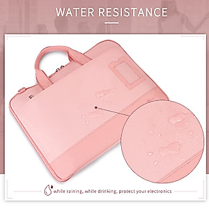 Simpolor 15.6’’ Laptop Case Cable Organizer, Electronic Organizer Inside with Outside Card Holder, 3-Layer Shockproof and Water Resistant 14/15 inch Laptop Sleeve, Pink