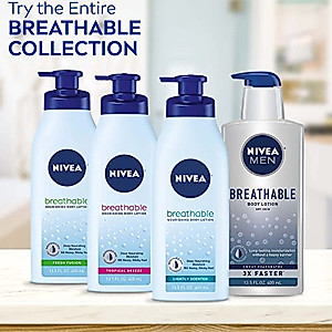 NIVEA Lightly Scented Breathable Body Lotion, Body Lotion for Dry Skin, Pack of Three 13.5 Fl Oz Pump Bottles