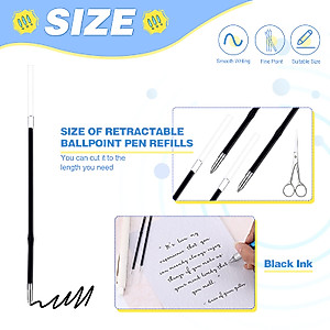 30 Pieces Pen Refills Black Ink Pen Refills Ballpoint Pen Refill 1.0 mm Replacement Ink Refill Bulk for Retractable Pens Office School Supplies, Medium Point (Black)