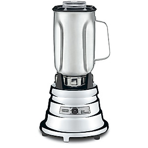Waring Commercial BB900S 1/2 HP Chrome Bar Blender with 32-Ounce Stainless Steel Container, 1-Quart, Silver