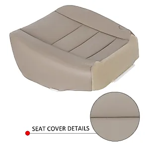 HECASA Driver Side Bottom Seat Cover Artificial Leather Tan Compatible with 2002 2003 2004 Ford Excursion Limited 4 Door