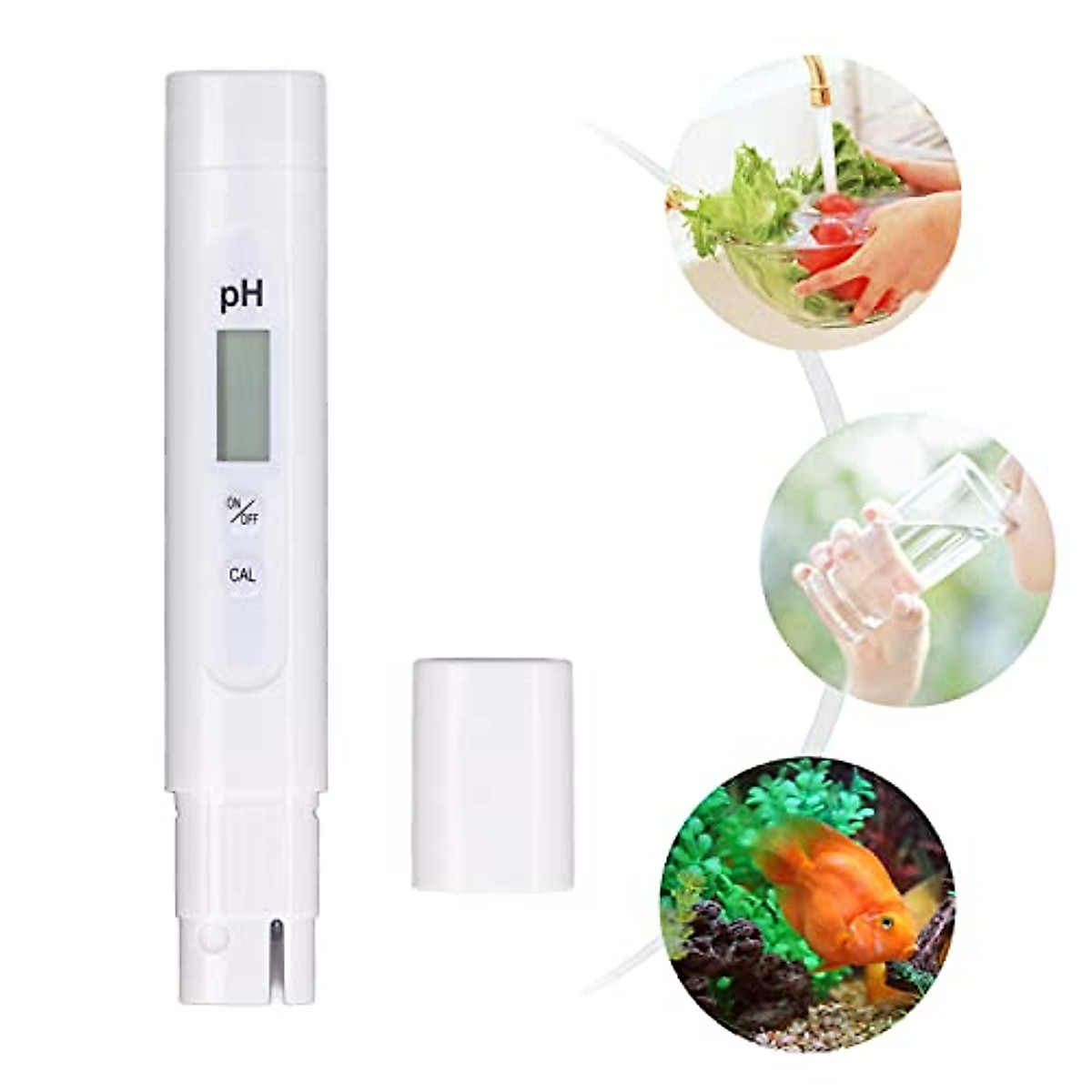 PH Meter, Lightweight Water PH Tester Sensitive High Accuracy Automatic Recognition for Fish Tank