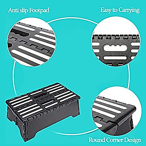5 inch Lightweight Portable Folding Step - Great for Kitchen, Bathroom, Bedroom, Kids or Adults -Opens Easy with One Flip