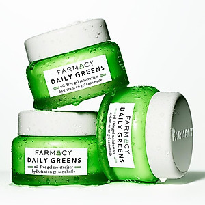 Farmacy Daily Greens Oil Free Gel Face Moisturizer - Daily Facial Moisturizing Cream with Hyaluronic Acid - New Fragrance-Free Formula