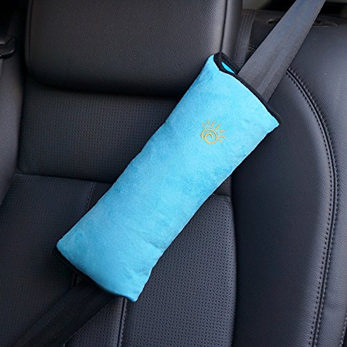Seat Belt Pillow for Kids, Extra Soft Support Travel Pillow for Head Neck and Shoulder in Car, Universal Carseat Strap Cushion Pads for Childs Baby People Adults, (Blue)