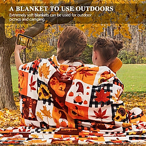 Halloween Blanket, Thanksgiving Pumpkin Blanket, 39 X 29 Inch Super Soft Flannel Pumpkin Sunflower Pattern Printed Halloween Throw Blanket,Fall Bedding, Travel Portable Quilt for Kids, Adults