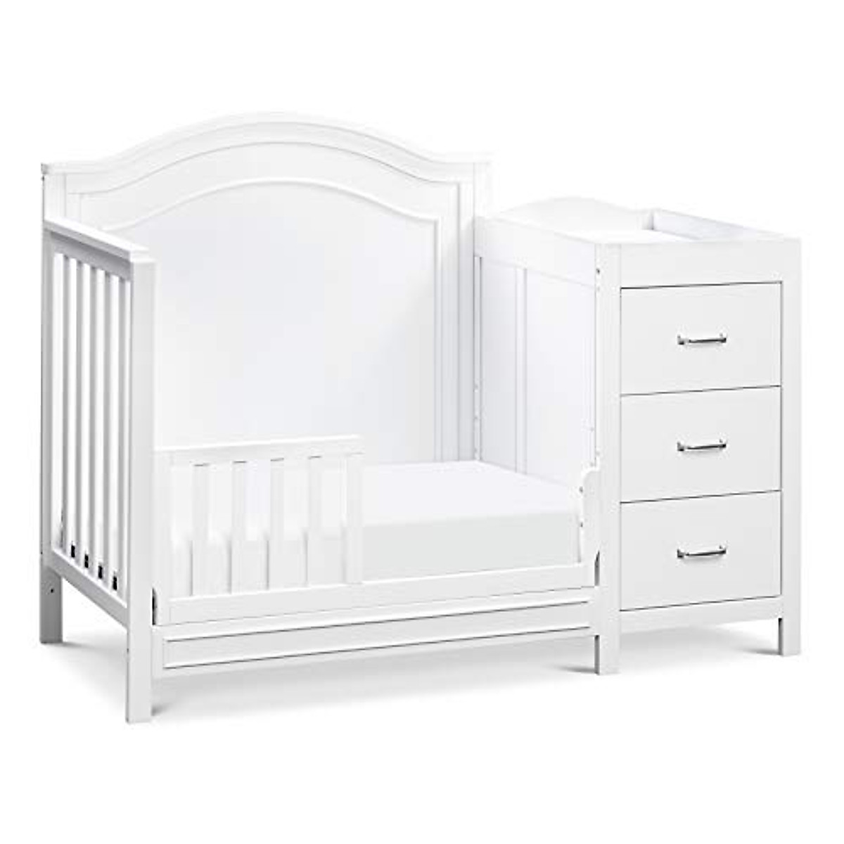 DaVinci Charlie 4-in-1 Convertible Mini Crib and Changer Combo in White, Greenguard Gold Certified