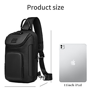 OZUKO Sling Backpack Sling Bag Crossbody Backpack Shoulder Casual Daypack Rucksack for Men (Black1)