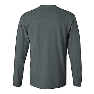 USMC Eagle Globe and Anchor Adult Long Sleeve T in Dark Heather - X-Large