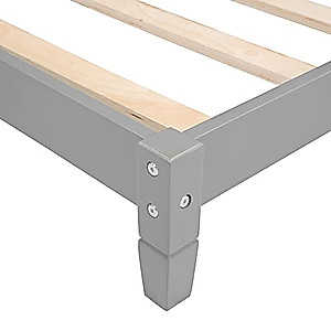 Full Size Daybed Wood Sofa Bed, LostCat Sofa Bed Frame with Wood Slat Support Solid Wood Full Size Daybed Wood Day Bed Frame for Adults Bedroom Living Room, No Box Spring Required, Gray