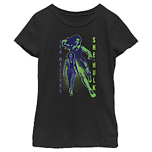 Marvel Girl's She-Hulk Walters Lock Up T-Shirt, Black, X-Large