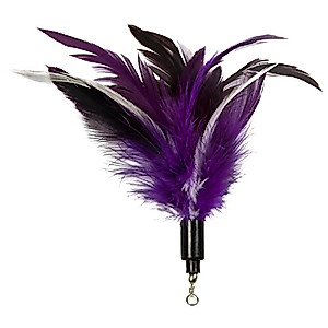 EcoCity Cat Wand Feather Refills for Interactive Cat and Kitten Wands Include 6 Pieces Replacement Feathers and 1 Soft Furry Tail for Cats (7 Pieces)