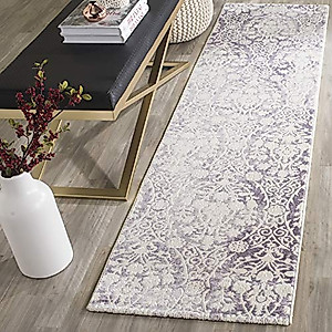 SAFAVIEH Passion Collection Runner Rug - 2'2" x 12', Lavender & Ivory, Vintage Distressed Design, Non-Shedding & Easy Care, Ideal for High Traffic Areas in Living Room, Bedroom (PAS403A)