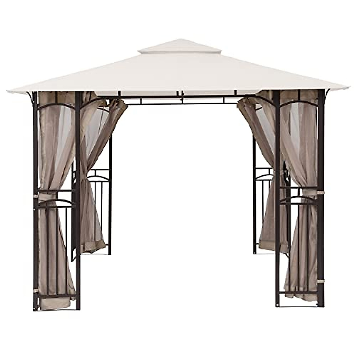 MASTERCANOPY Patio Gazebo Mosquito Netting Screen Walls (10x12, Beige)