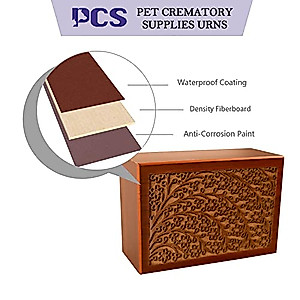 PCS Wooden Pet Urn Tree of Life Dog Urn for Ashes Carved Wood Urn Pet Cremation Box Urns for Dogs Ashes-Small
