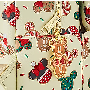 Loungefly Disney Christmas Mickey and Minnie Cookie Headband and Double Strap Shoulder Bag Gift Set, White, Standard