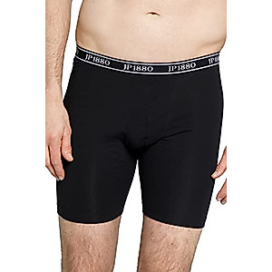 JP 1880 Menswear Big & Tall Plus Size L-8XL Stretch Cotton Long Leg Boxer Briefs Black 66/68 711242 10
