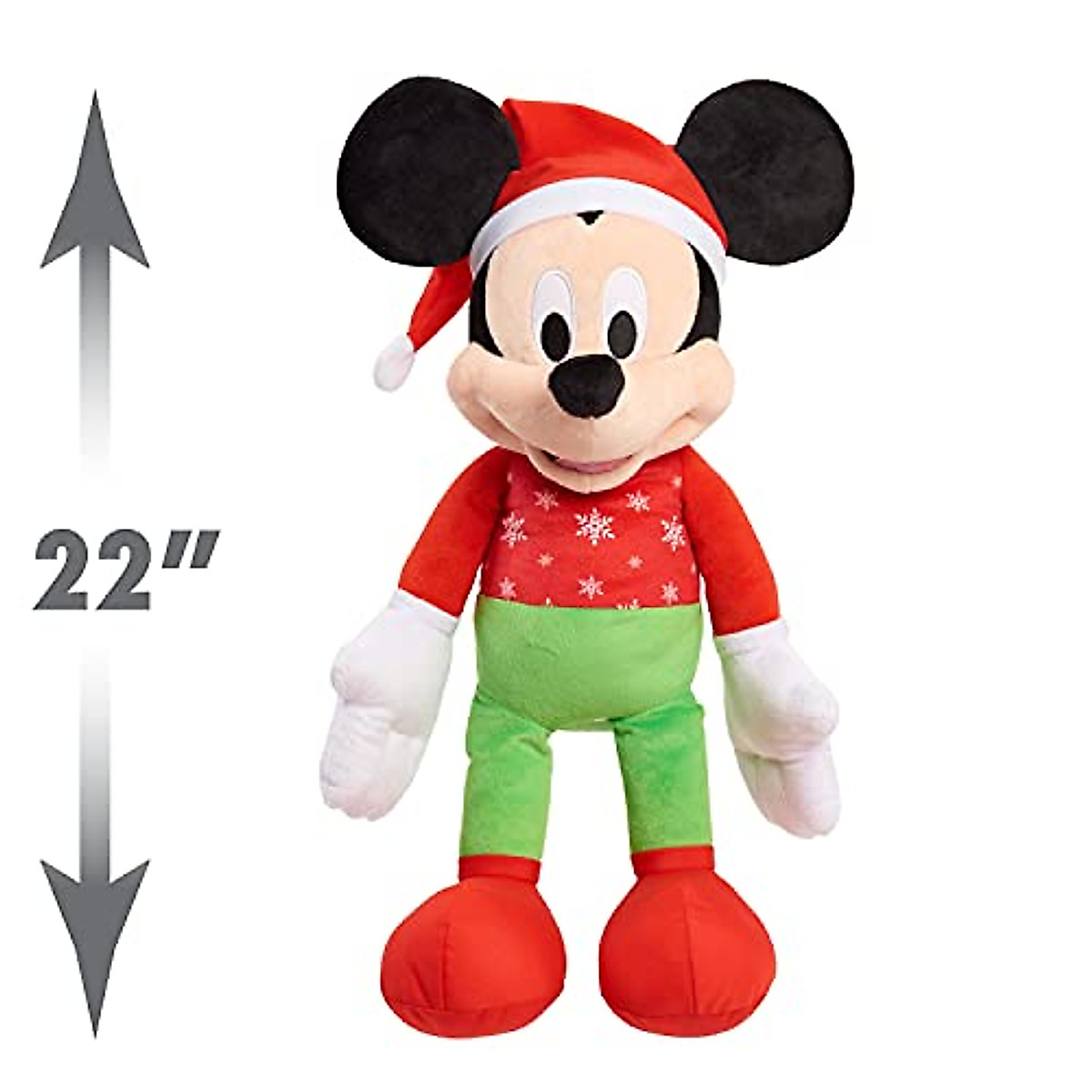 Disney Holiday Mickey Mouse 2021 Large 22-Inch Plushie, Stuffed Animal, Kids Toys for Ages 2 Up, Amazon Exclusive by Just Play