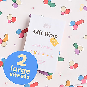 Funny Rude Gift Wrap Wrapping Paper Sheets for Best Friend Birthday, Women & Bachelorette Party, Willy Willies Balls (Ballooning Boys)